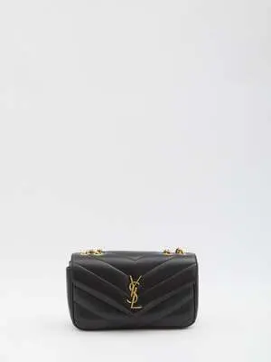 Saint Laurent Loulou Small In Matelassé Lambskin - Black