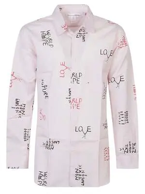 Comme Des Garçons Graphic Print Button-up Shirt - Pink