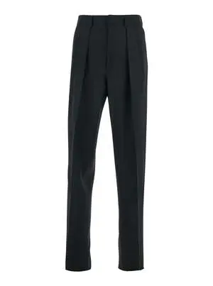TOM FORD Double Pleat Wool Trousers - Black