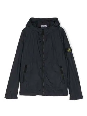 Stone Island Hooded Zip-up Jacket - Blue