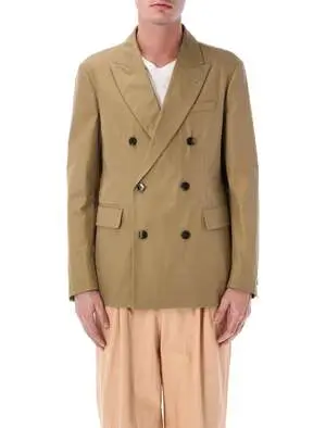 Dries Van Noten Double-breasted Wool Blazer - Brown