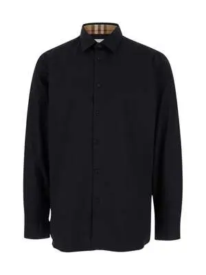 Burberry Slim Fit Stretch Cotton Shirt - Black