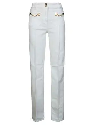 Elisabetta Franchi Chain-detail Jeans - Beige