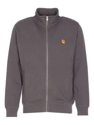 Maison Kitsuné Fox Printed Zip-front Regular Sweatshirt - Charcoal