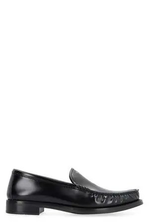 Prada Brushed Leather Lug Sole Loafers - Black