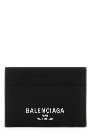 Balenciaga Mini Leather Card Holder - Black