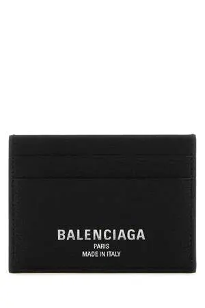 Balenciaga Mini Leather Card Holder - Black