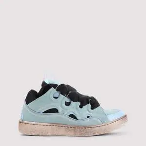 LANVIN Leather Curb Sneakers - Blue