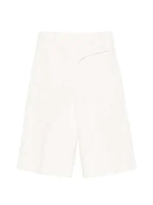AMI Paris High-waisted Paneled Bermuda Shorts - White