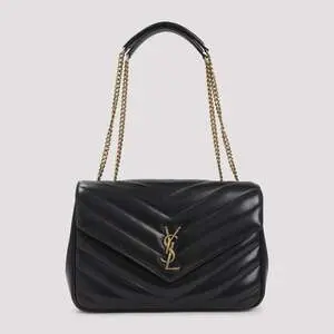 Saint Laurent Loulou Large In Matelassé Lambskin - Black