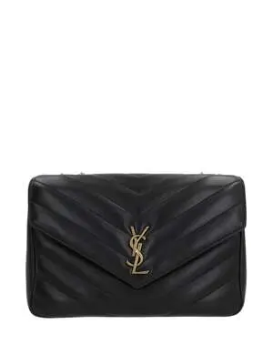 Saint Laurent Loulou Large In Matelassé Lambskin - Black
