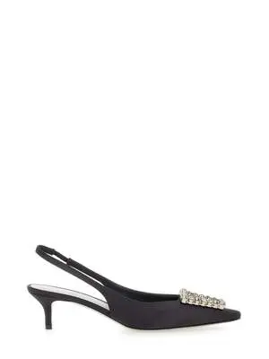 Roberto Festa Slingback Heels With Embellishment - Black