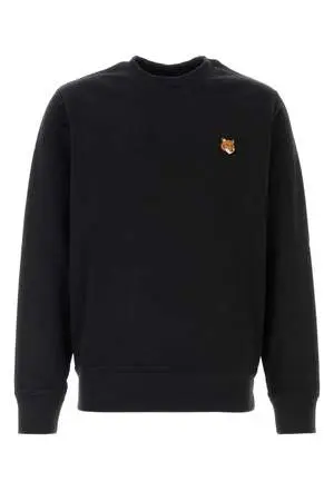 Maison Kitsuné Fox Head Crewneck Sweatshirt - Black