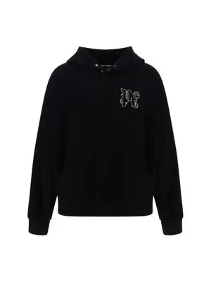 Palm Angels Pa Monogram Embroidered Hoodie - Blackblack
