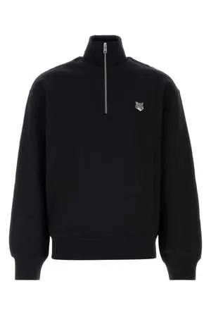 Maison Kitsuné Classic Cotton Sweatshirt With Logo - Black