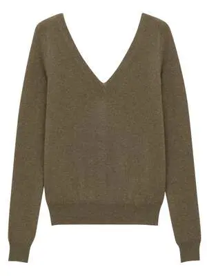SAINT LAURENT SAINT LAURENT V-Neck Cashmere Sweater With Ribbed Trims