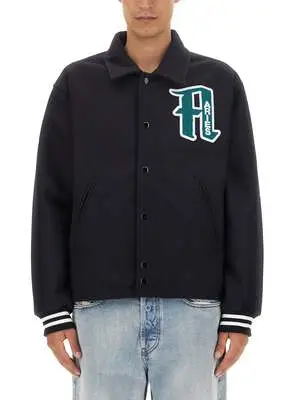Aries Wool Varsity Jacket With Chest Logo Patch