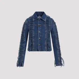 JEAN PAUL GAULTIER Denim Corset Jacket With Lace-up Detailing - Blue