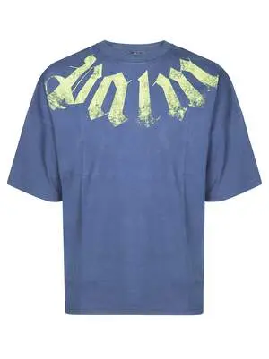 Palm Angels Big Neck Logo Loose Tee For - Blu