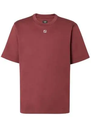 Fendi Reguther-fit T-shirt With Crethestanesedew Neck - Red