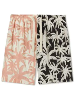 Palm Angels Artistic Patchwork Shorts For - Multicolor
