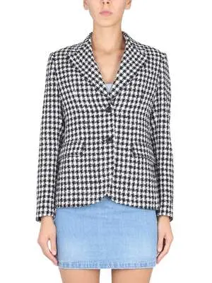 Versace Wool Blend Tweed Jacket - Multicolour