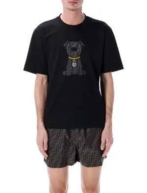 Fendi S Graphic Dog T-shirt - Black