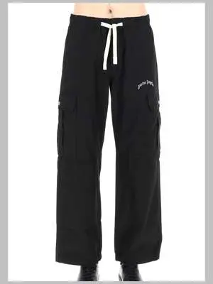 Palm Angels Cotton Cargo Trousers - Black