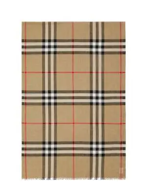 Burberry Elegant Check Scarf 220 Cm X 70 Cm - Beige