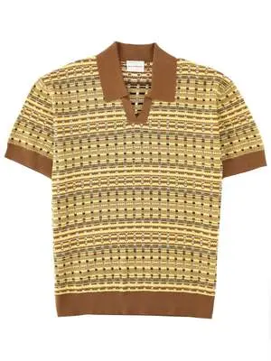 Drole De Monsieur Short Sleeve Knit Polo Shirt