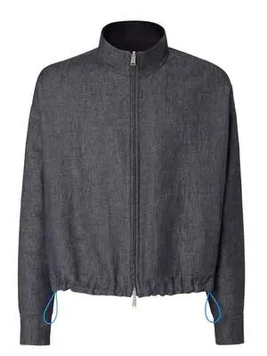Fendi Reversible Blouson Jacket With Zip Fastening And Drawstring - Navy