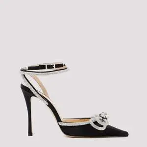 Mach & Mach Double Bow Embellished Satin Pumps