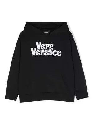 Versace Cotton Embroidered Logo Hoodie
