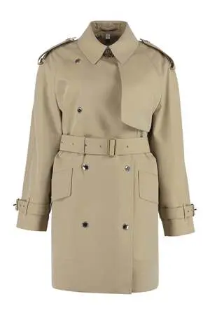 Burberry Wool Blend Cardigan With Classic Collar - Beige