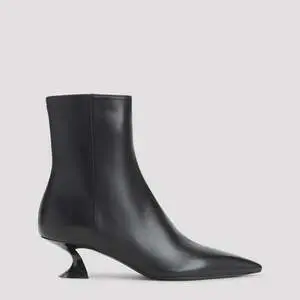 LANVIN Midnight Step Ankle Boot In Leather - Black