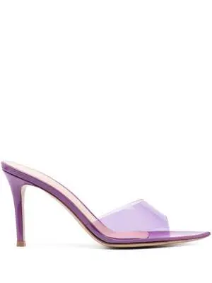 GIANVITO ROSSI Pointed Toe Plexiglass High Heel Sandals - Viola