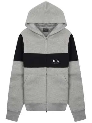 Balenciaga Color Blocked Zip-up Hoodie - Grey