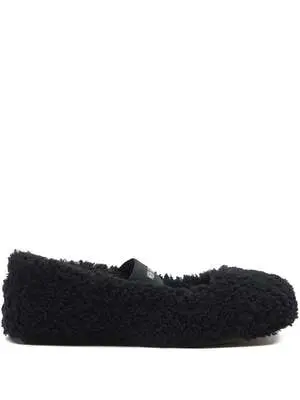 Moon Boot Stylish Shearling Boot With Logo Band Available - Black