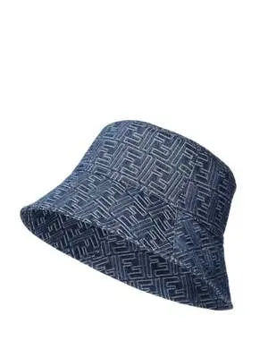 Fendi Ff Jacquard Bucket Hat For - Blue