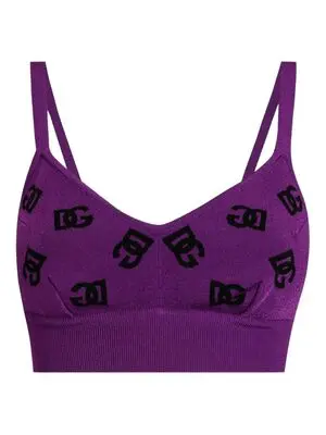 Dolce & Gabbana V-neck Back Zip Top - Purple