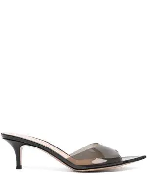 GIANVITO ROSSI Transparent Stiletto Sandals - Black