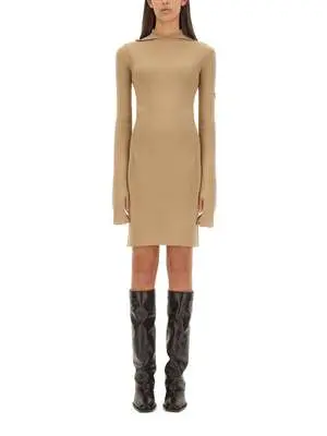 Fendi Hooded Wool And Silk Blend Dress - Multicolour