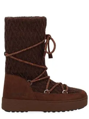 MOON BOOT PER GUEST IN RESIDENCE Suede And Wool Lace-up Boots - Brown