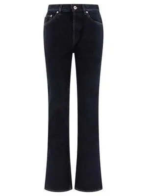 Burberry Logo Patch Flared-leg Jeans - Blue