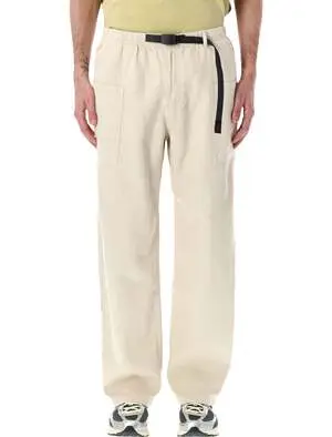 Gramicci Relaxed Fit Cotton Hemp Twill Pants With Integrated Belt - Beige