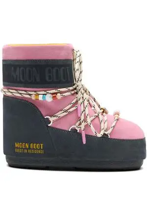 Moon Boot Ambidextrous Boots With Adjustable Laces And Non-slip Outsole - Rosa