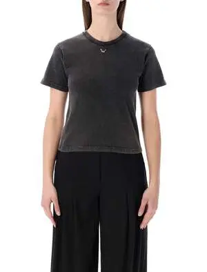 Ottolinger Fitted T-shirt With Distinctive Neckline - Washed Black