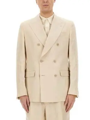 Dolce & Gabbana Double-breasted Linen Jacket - Beige