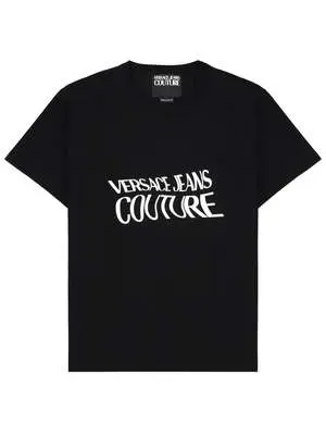 Versace Logo Graphic Crewneck T-shirt - Black