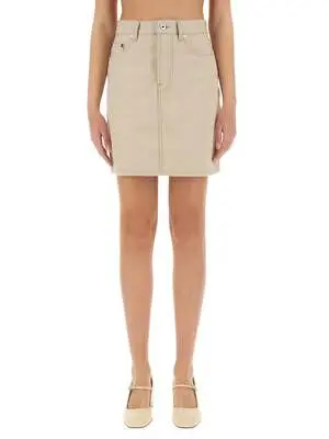 Burberry Denim Mini Skirt - Beige